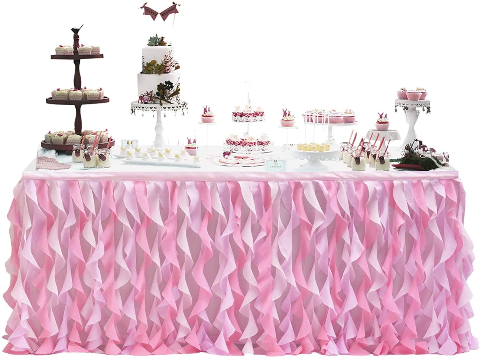 Mermaid Curly Willow Table Skirting Blue Ruffle Table Skirt - Etsy