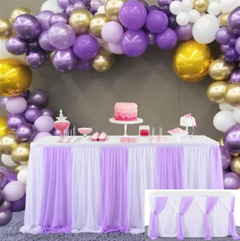 Party Cake Table Skirt Crossable Birthday Dessert Table - Etsy