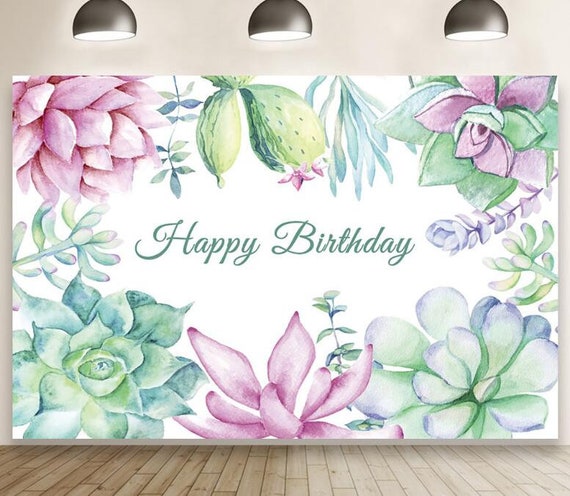 Succulent Plant Floral Party Backdrop Wall Flower Birthday | Etsy