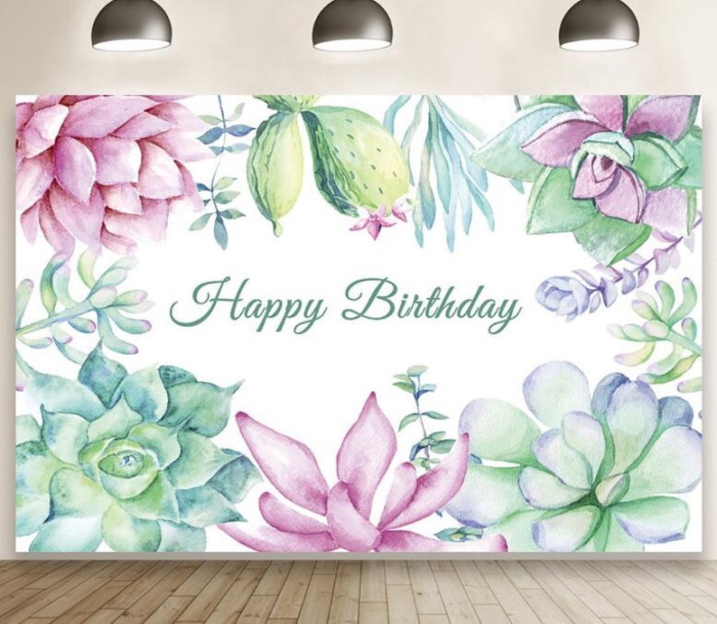 Succulent Plant Floral Party Backdrop Wall Flower Birthday - Etsy