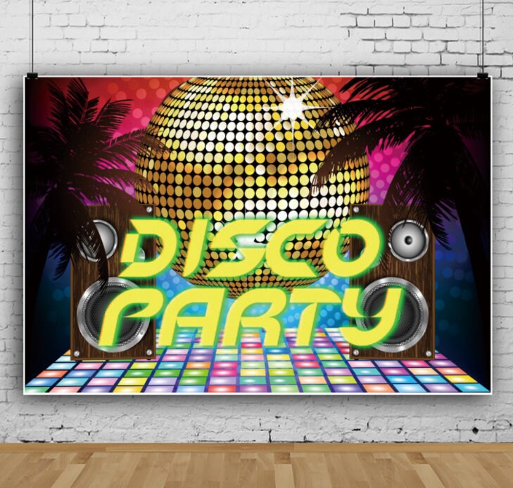 Colorful Stage Lighting Disco Party Backdrop Crazy Carnival Time Music ...