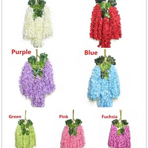 12pcs Flower Cascades Wedding Arch Swag Artificial Wisteria Flowers ...