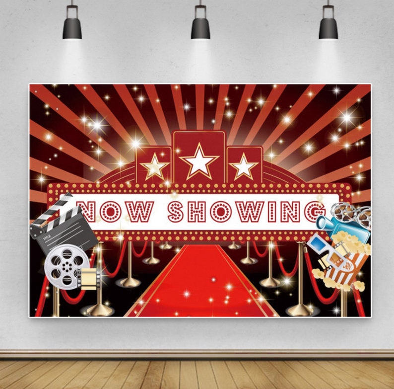 Stage Performance Photography Backdrop Lighting Popcorn Backdrops Red ...