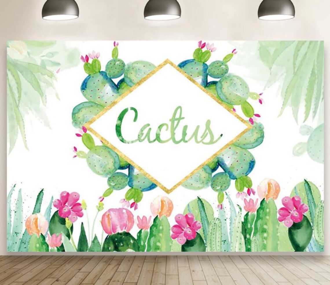 Plant Floral Vinyl Backdrop Cactus Theme Party Backdrop Wall | Etsy