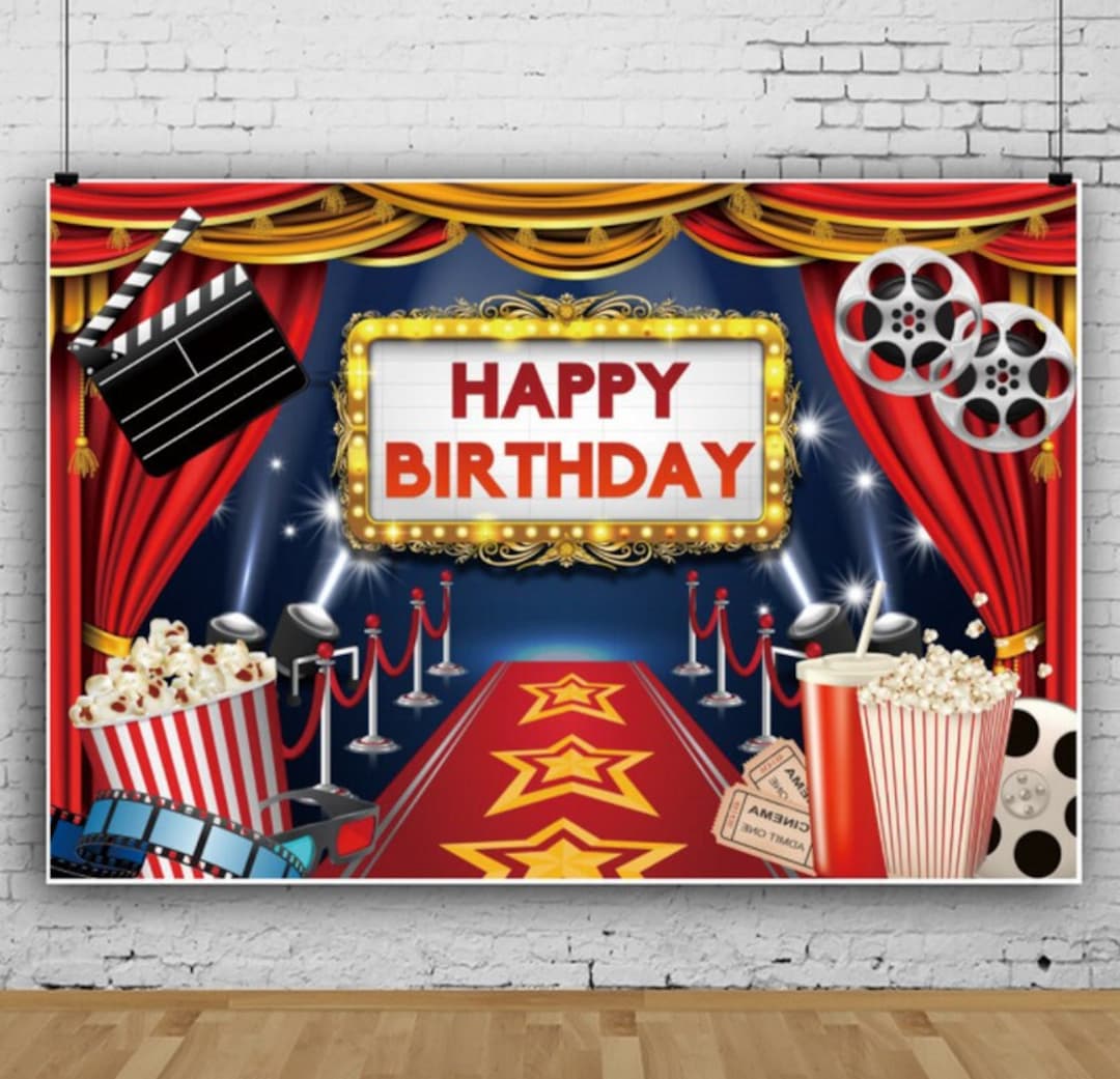 Stage Performance Photography Backdrop Lighting Popcorn Backdrops Red ...