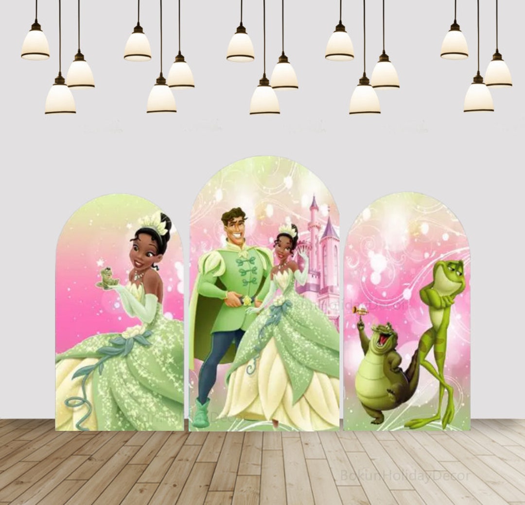 Tiana Princess and Prince Arch Chiara Backdrop Cover Kids Birthday ...