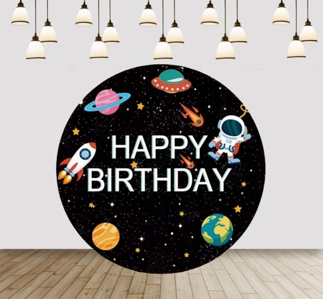 Space Birthday Party Backdrop Cover, Astronaut Planet Theme - Etsy