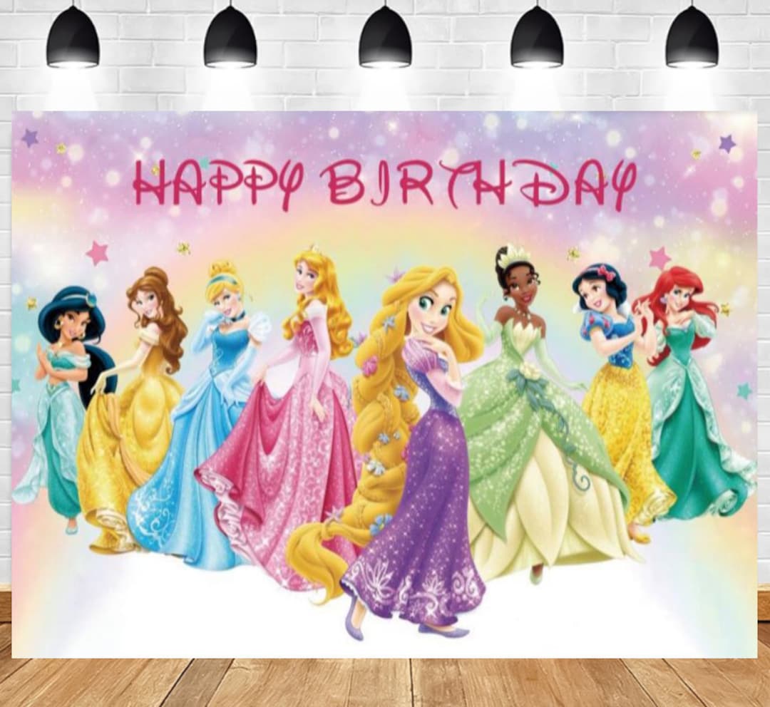 Cartoon Princess Backdrop Disney Theme Party Birthday Photography ...