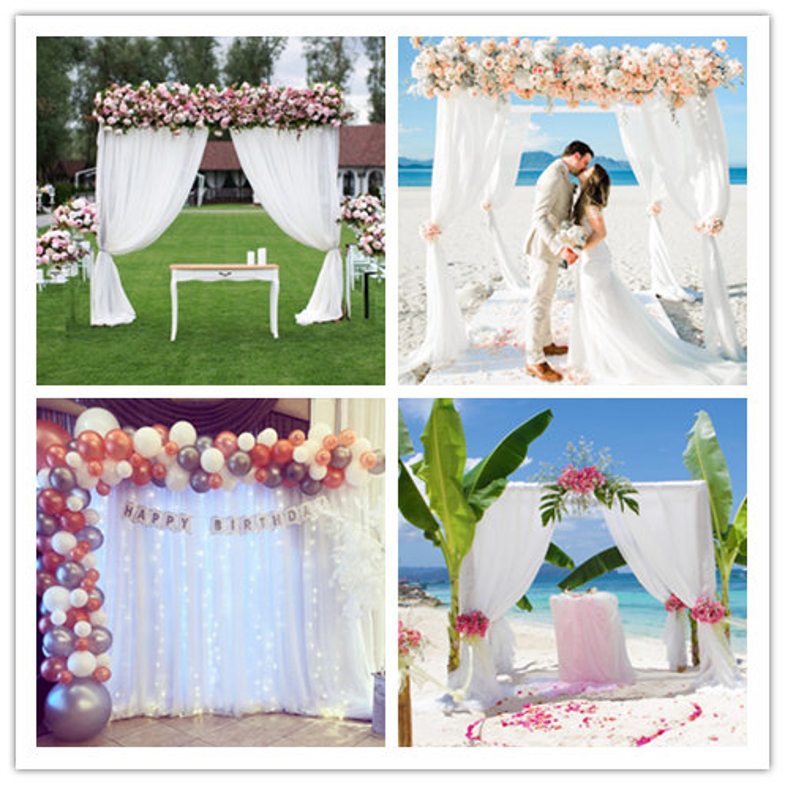 Outdoor Curtain Chiffon Backdrop Birthday Wedding Party - Etsy