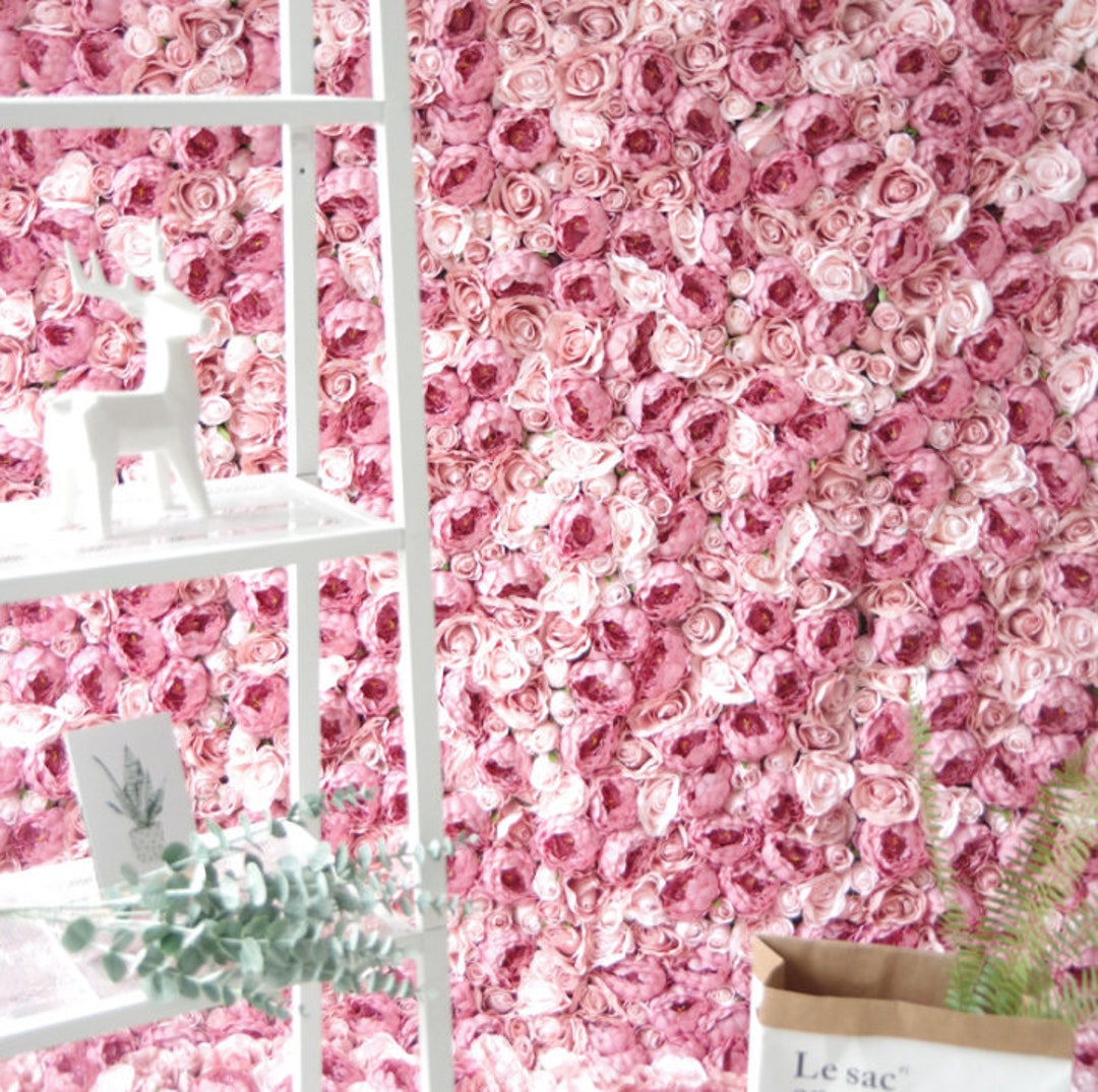 Romantic Flower Wall 3D Artificial Flower Panel Home Shop Party Holiday ...