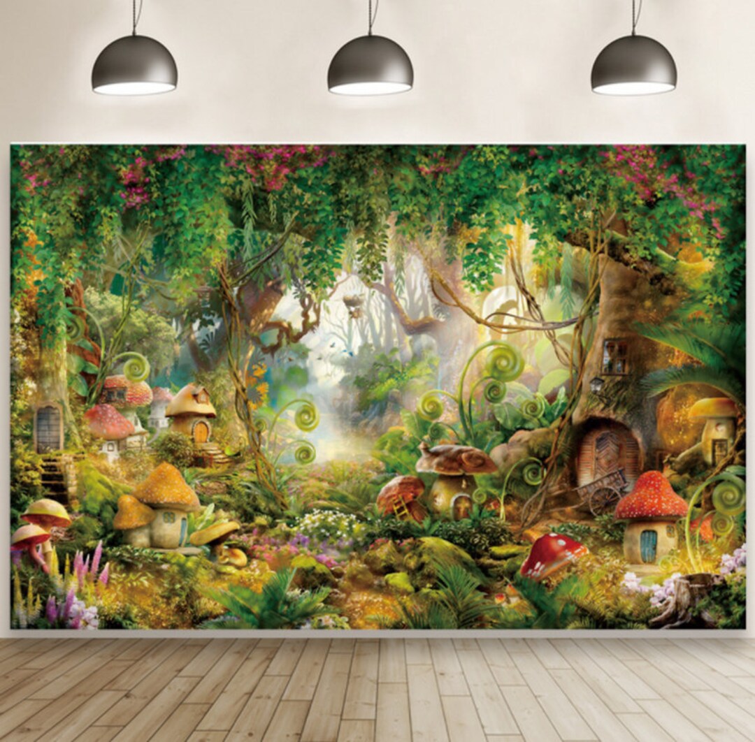 Dream Forest Mushroom House Fairyland Fairy Tale Photography Backdrop ...