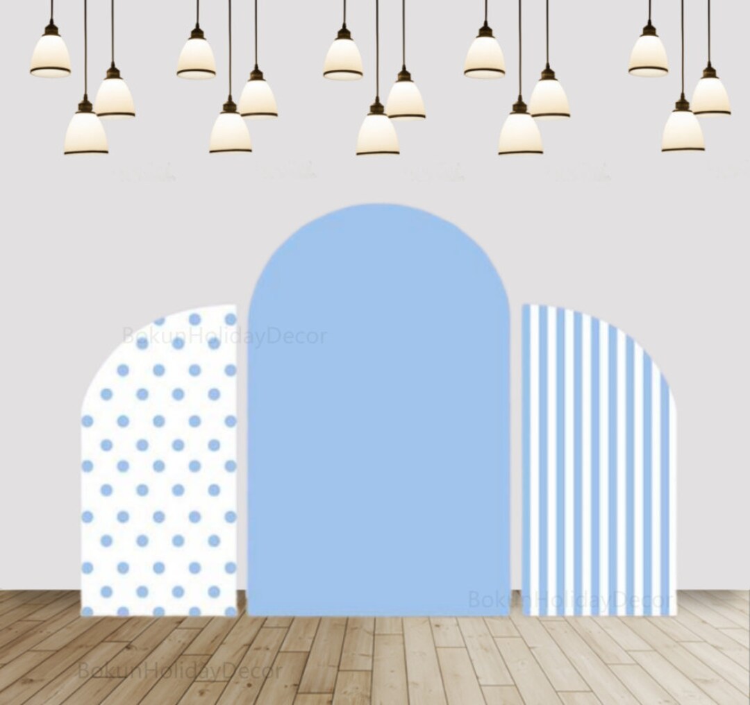 Blue Spotted Stripes Arch Backdrop Kids Birthday Party Arch Backdrop ...