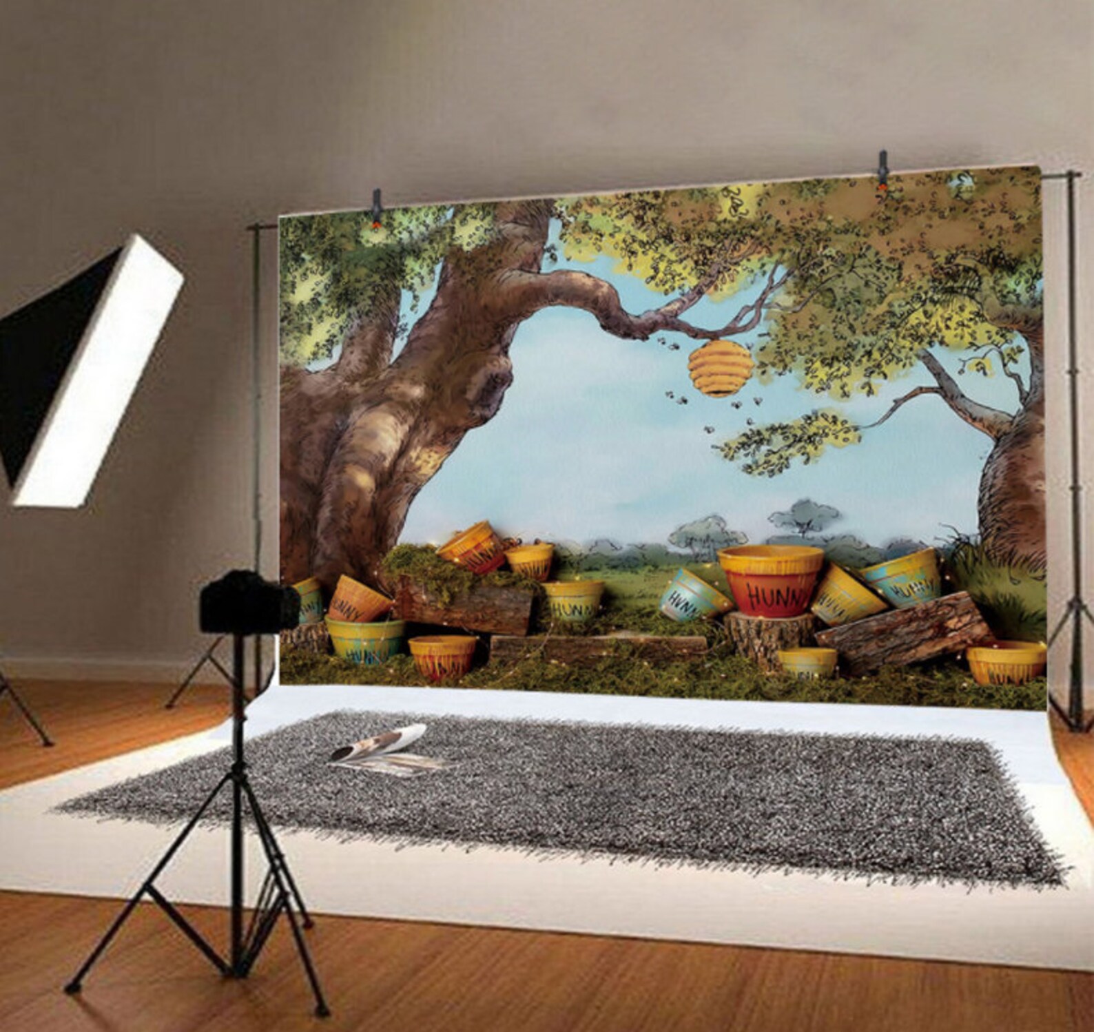 Personalized Forest Photography Backdrop Hunny Bear Big Tree - Etsy