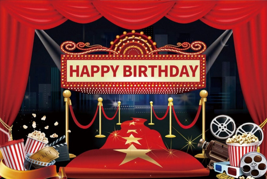 Stage Performance Photography Backdrop Lighting Popcorn Backdrops Red ...