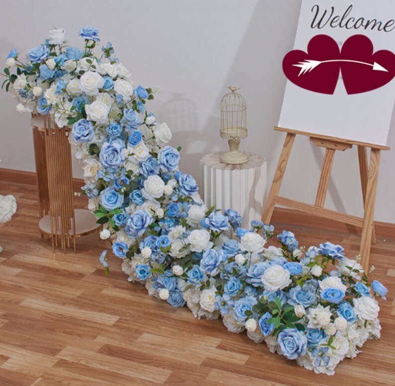 Red Silk Rose Flower Row Table Flower Runner Wedding Aisle - Etsy