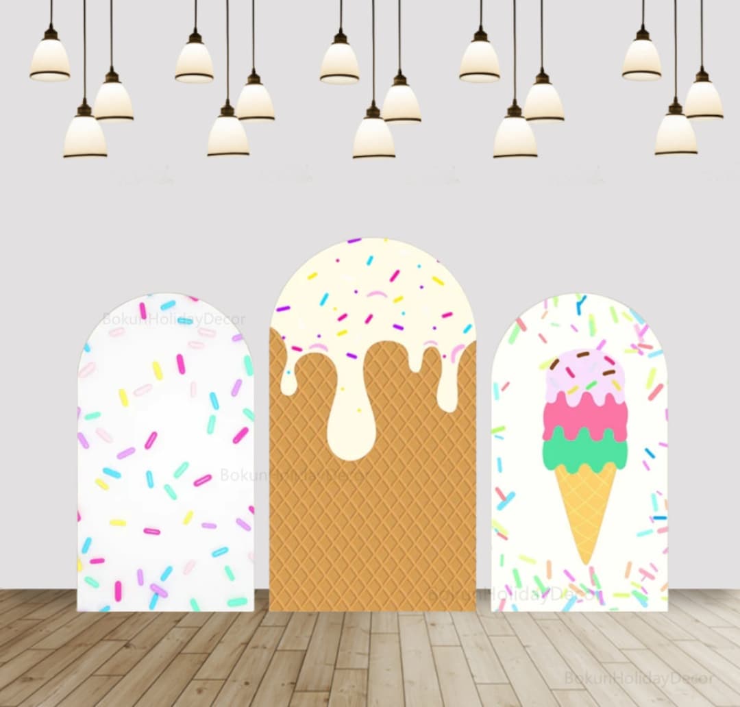 Ice Cream Arched Backdrop Cover – Birthday Party Photo Prop - Etsy