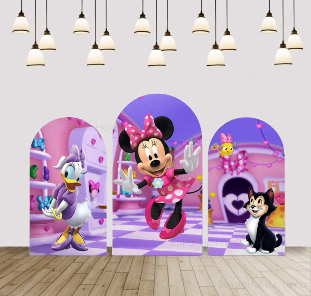 Minnie Mouse Daisy Duck Arch Backdrop Cover Newborn Girls Arched Chiara ...
