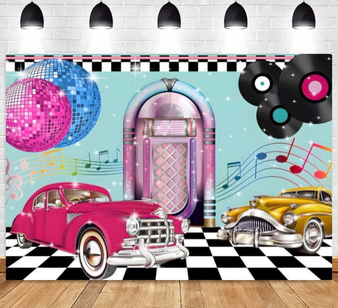 Back to 50's Vintage Dance Photography Backdrops 1950s Retro Diner Time ...