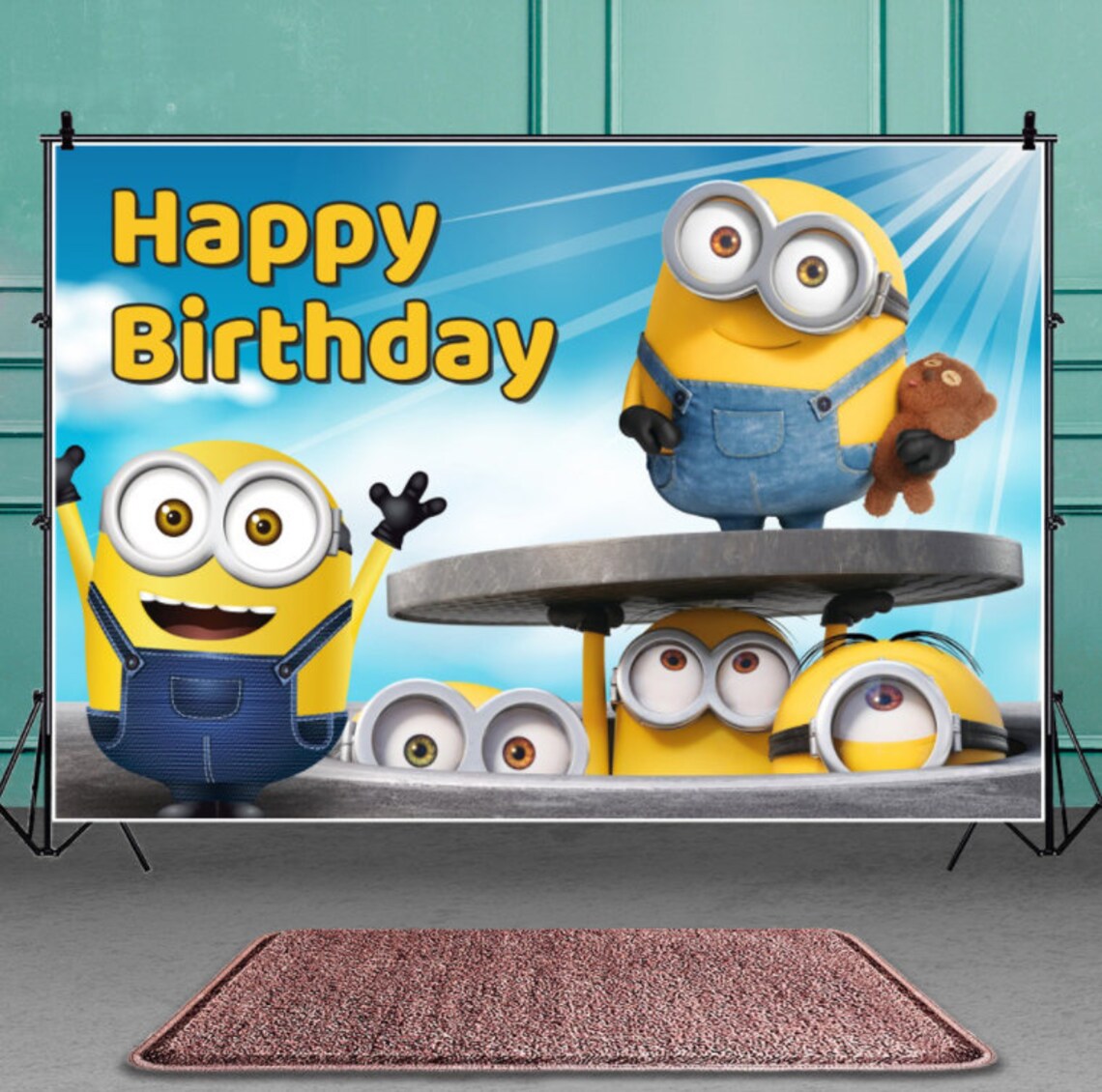 Baby Party Backdrops Cartoon Minions Photography Backdrop | Etsy