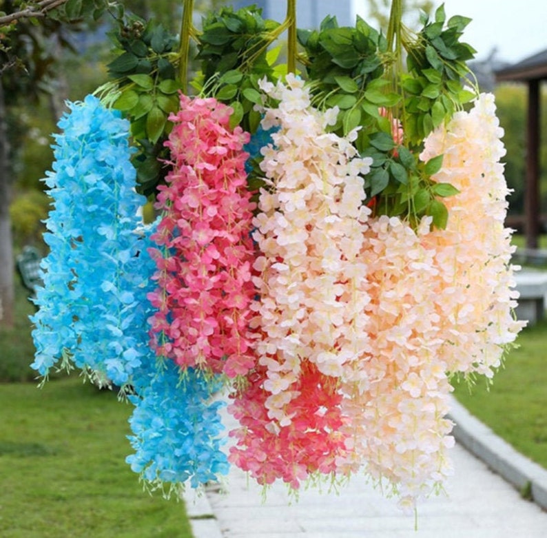 12pcs Flower Cascades Wedding Arch Swag Artificial Wisteria - Etsy