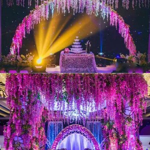12pcs Flower Cascades Wedding Arch Swag Artificial Wisteria Flowers ...