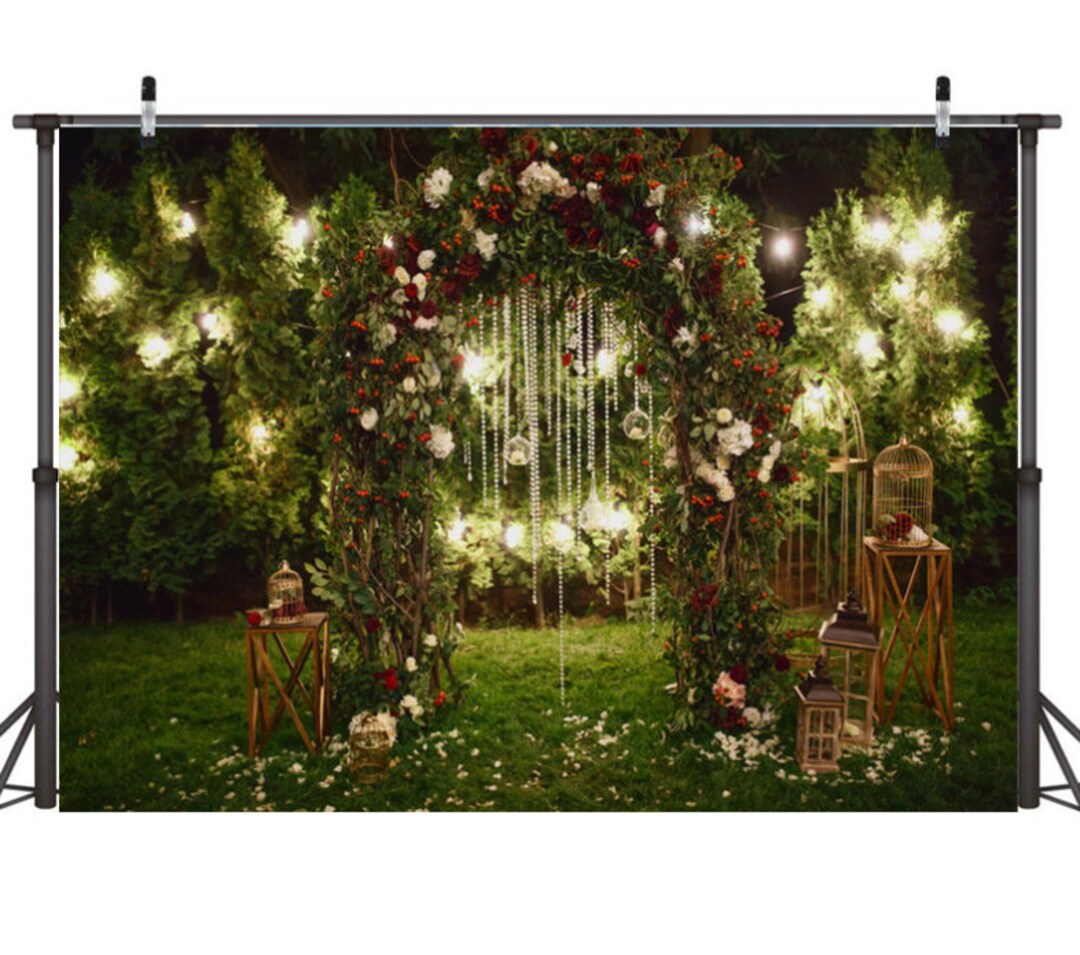 Green Forest Garland Backdrop Wedding Fairyland Backdrop Banner Outdoor ...