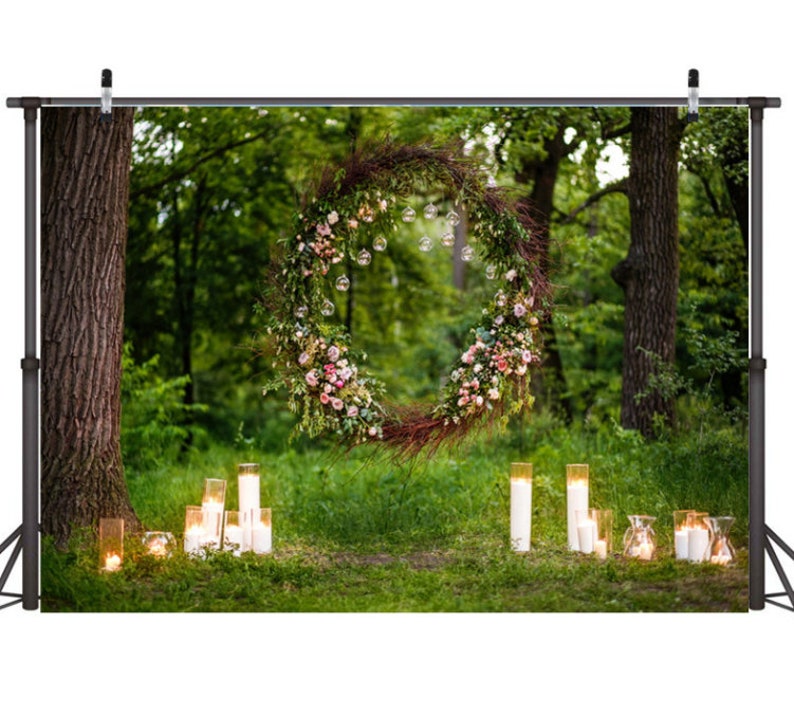 Green Forest Garland Backdrop Wedding Fairyland Backdrop - Etsy