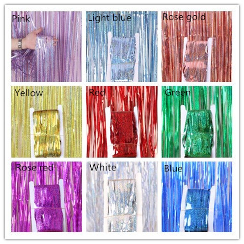 Multi-color Sequin Metallic Foil Fringe Curtains Tassel | Etsy