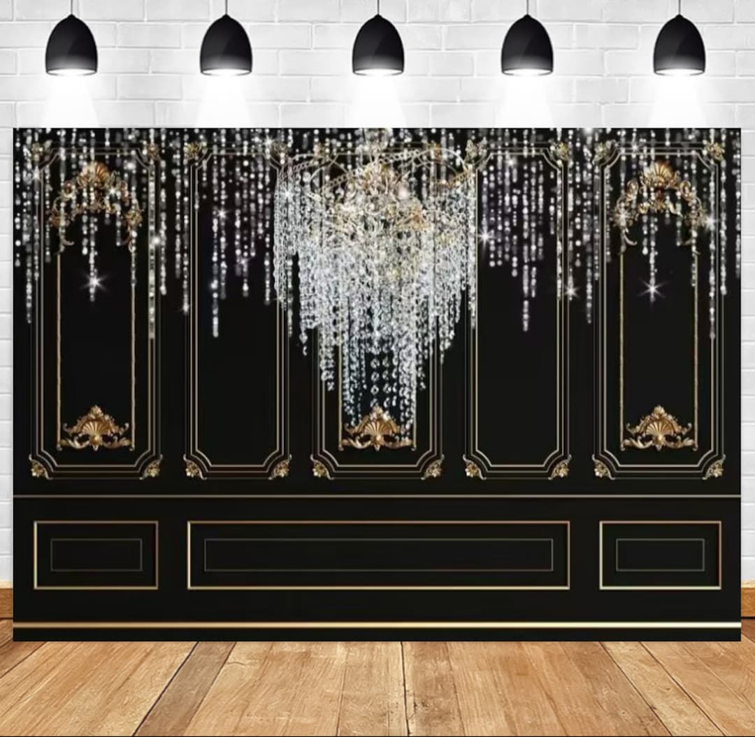 Gatsby Photography Backdrop: Vintage Hotel, Crystal Lights - Etsy