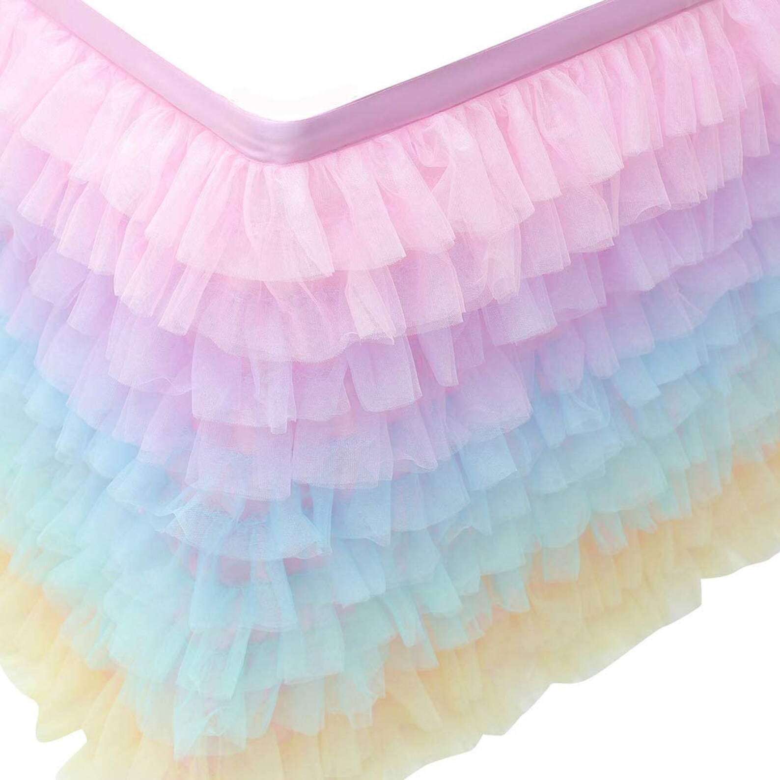 Rainbow Tulle Table Skirt Colorful Table Cover Cloth Table for Baby ...