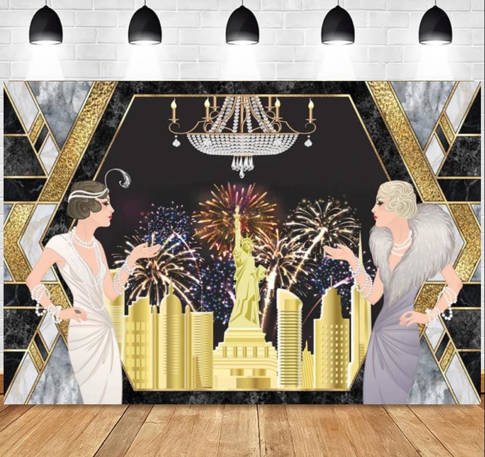 The Great Gatsby Theme Party Backdrop Dancing Party Background Birthday ...