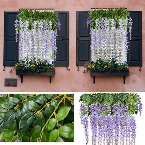 12pcs Flower Cascades Wedding Arch Swag Artificial Wisteria Flowers ...