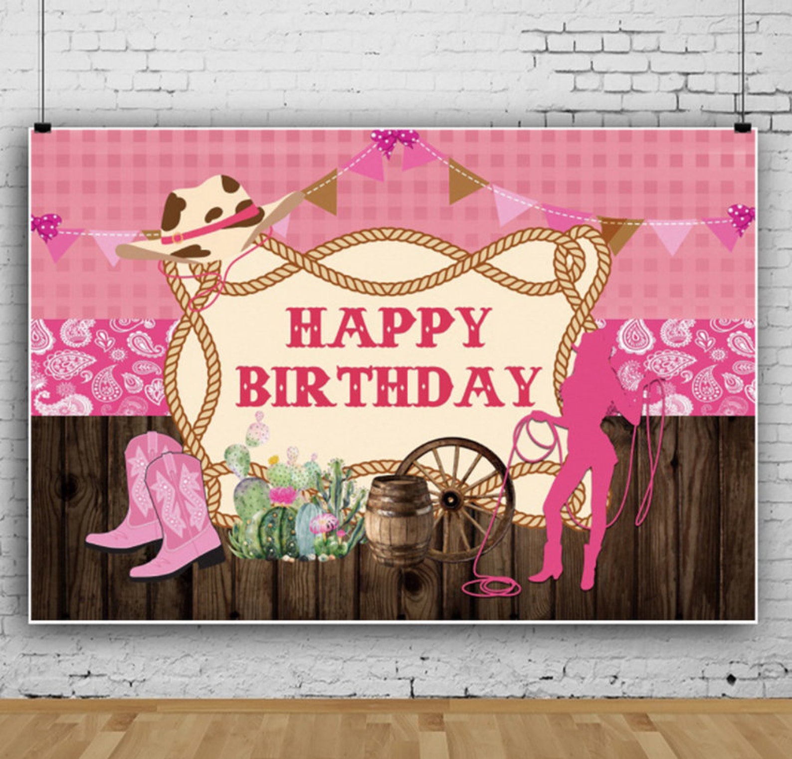 Happy Birthday Photography Backdrops Farm Cowboy Barn Hay Background ...
