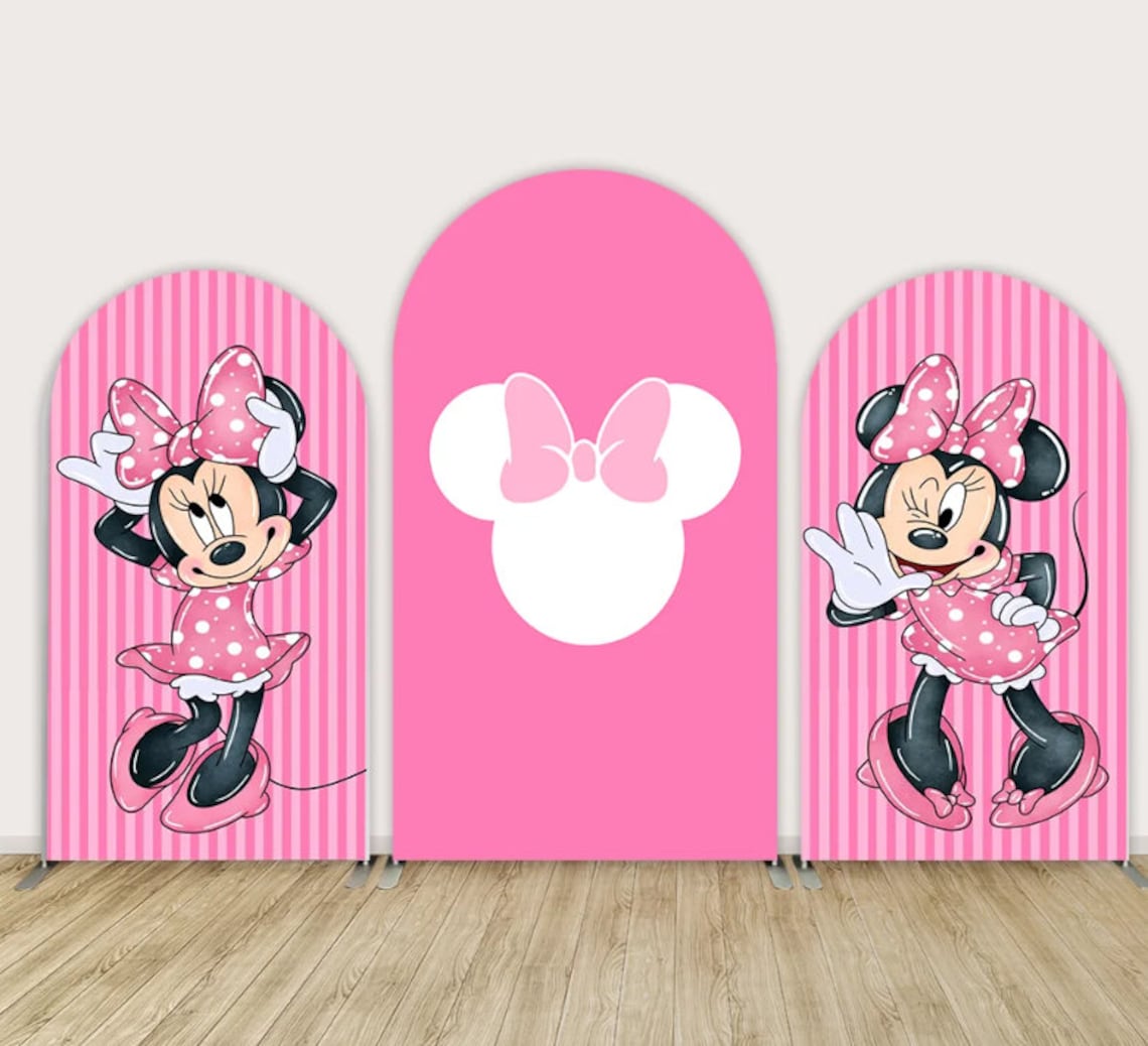 Minnie Mouse Pink Arch Backdrop Cover, Kids Birthday Party Decor - Etsy