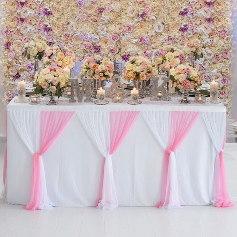 Party Cake Table Skirt Crossable Birthday Dessert Table - Etsy