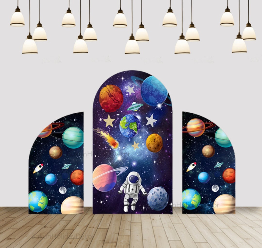 Space Theme Astronaut Arch Backdrop for Kids Rocket Planet Chiara ...