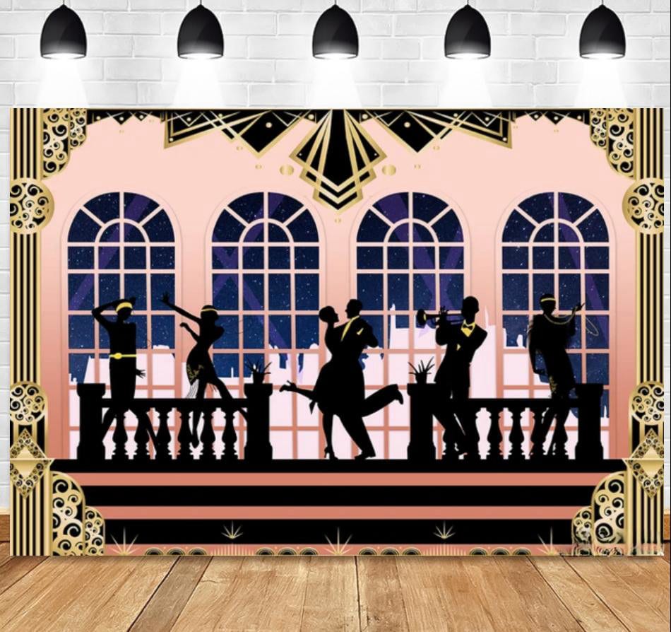 The Great Gatsby Theme Party Backdrop Dancing Party Background Birthday ...