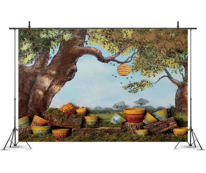 Personalized Forest Photography Backdrop Hunny Bear Big Tree - Etsy