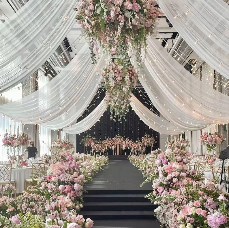 White Silk Rose Flower Row – Wedding Aisle, Table Garland - Etsy