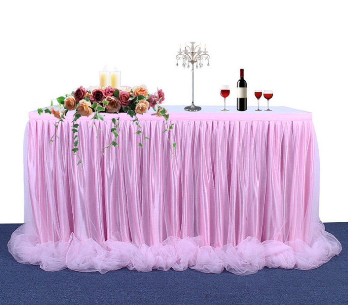 Three Color Multicolor Tulle Table Skirt Party Decoration | Etsy