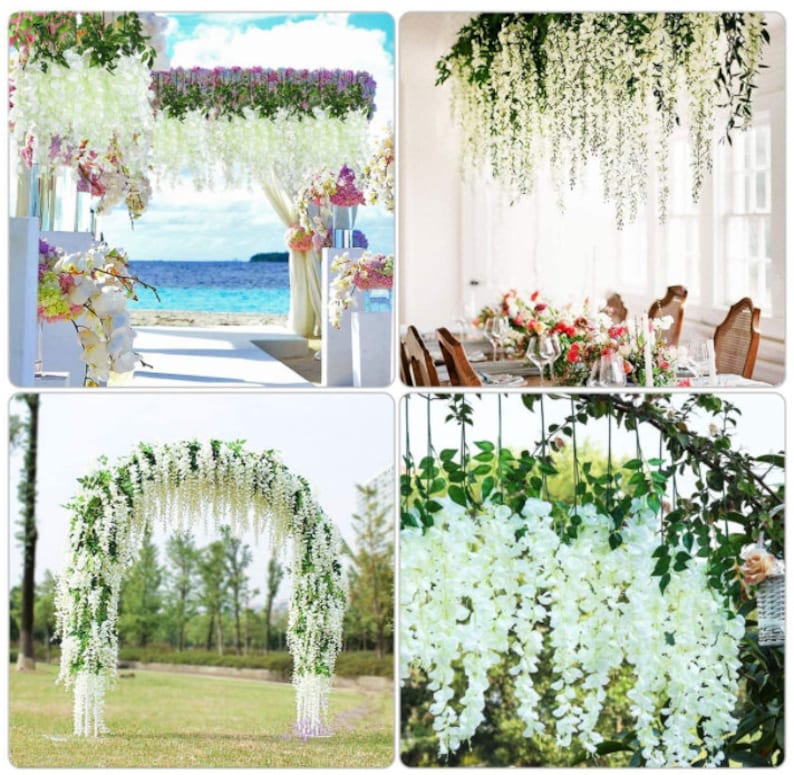 12pcs Flower Cascades Wedding Arch Swag Artificial Wisteria - Etsy