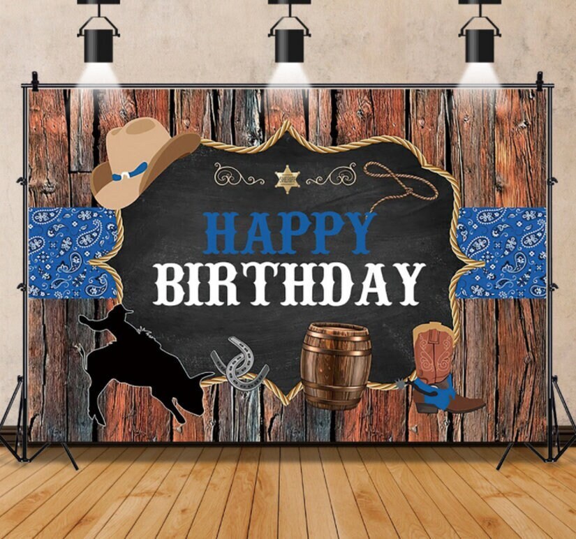 Happy Birthday Photography Backdrops Studio Board Farm Cowboy - Etsy