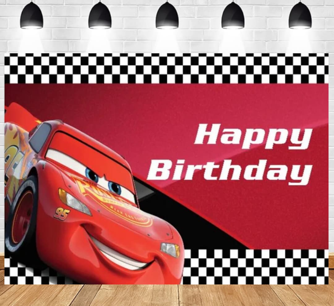 Happy Birthday Racing Car Backdrop Kids Birthday Party Photography ...