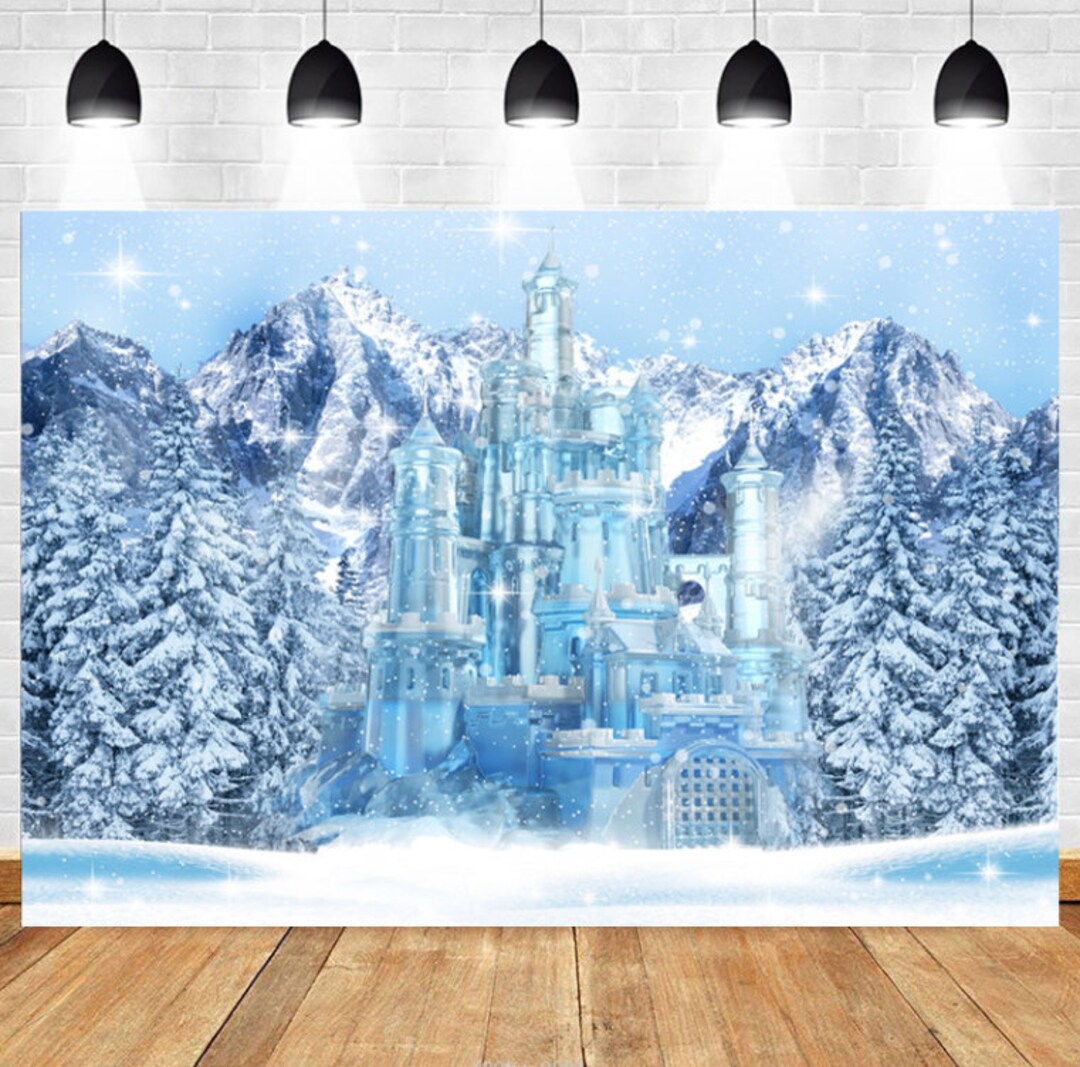 Winter Castle Photography Backdrop Snow Scenery Birthday Backdrop ...