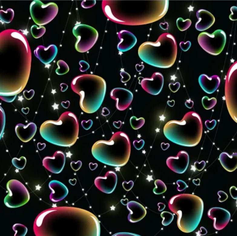 Colorful Love Hearts for Girl's Birthday Background Hearts Early 2000s ...