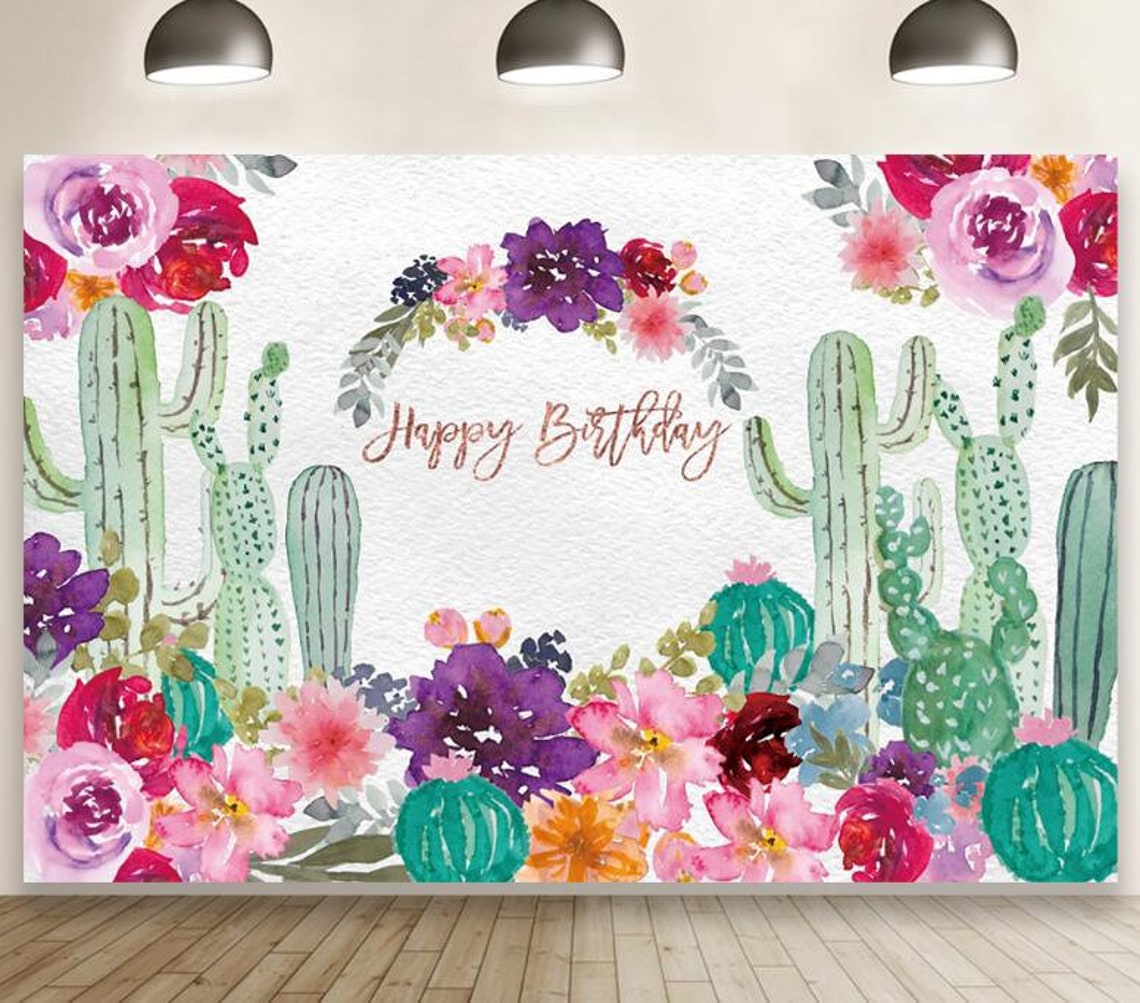 Succulent Plant Floral Party Backdrop Wall Flower Birthday - Etsy
