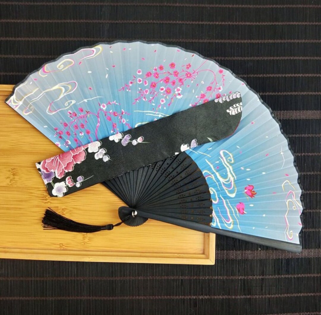 Wedding Fan Floral Handheld Folding Fans Butterfly Flowers Hand Fan ...