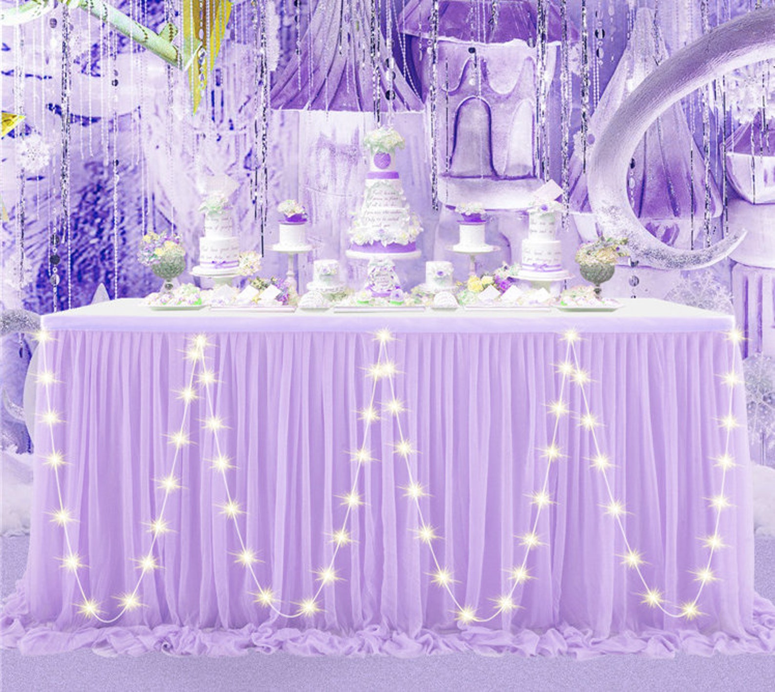 LED Light Table Skirt Birthday Party Dessert Table Tablecloth - Etsy