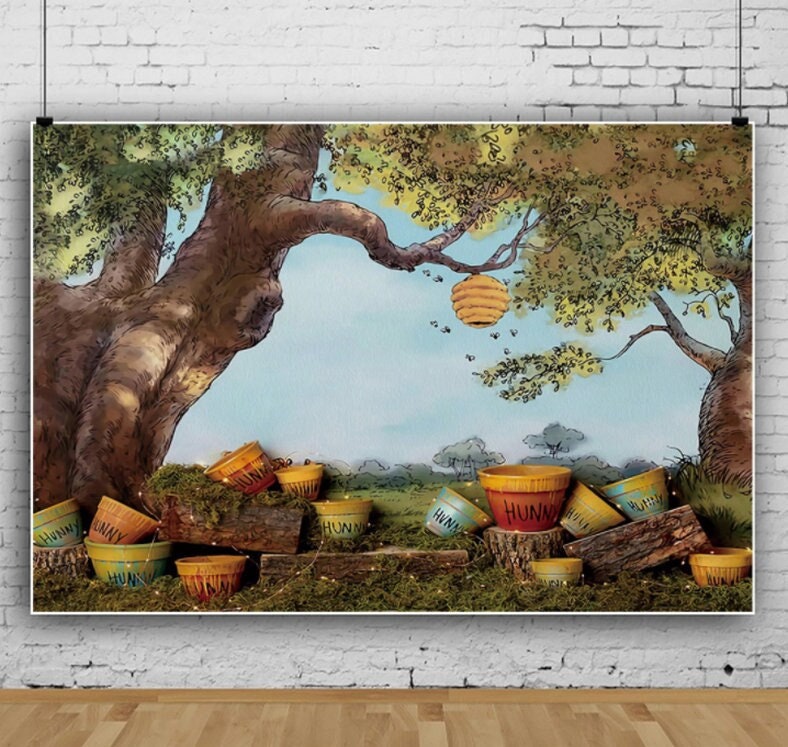 Personalized Forest Photography Backdrop Hunny Bear Big Tree - Etsy