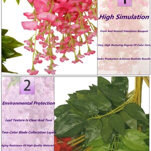 12pcs Flower Cascades Wedding Arch Swag Artificial Wisteria Flowers ...